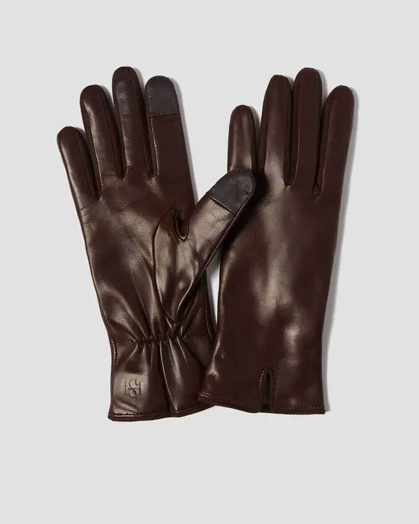 HANDSOME STOCKHOLM Essentials London Leather Gloves - Brown