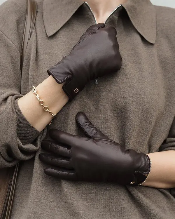 HANDSOME STOCKHOLM Essentials London Leather Gloves - Brown