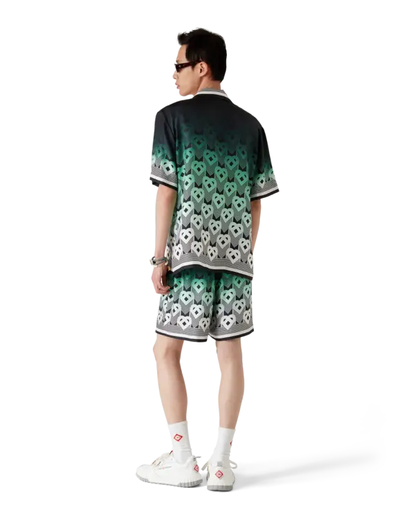 Casablanca Gradient Monogram Short Sleeve Silk Shirt