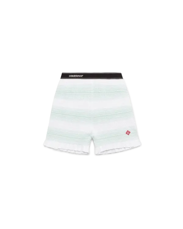 Casablanca Striped Shirred Cotton Shorts - Multicolor