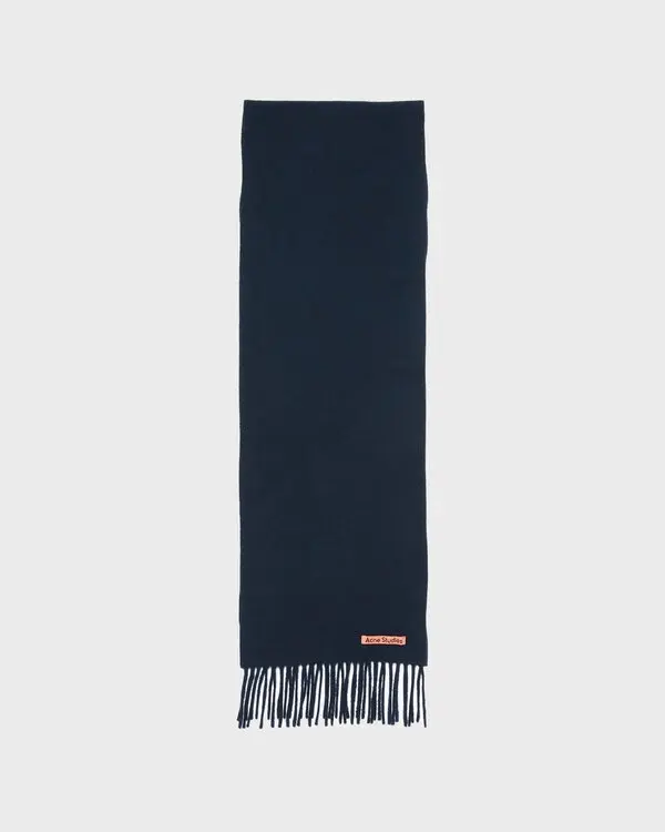 Acne Studios Scarf Fringe Wool Skinny - Navy