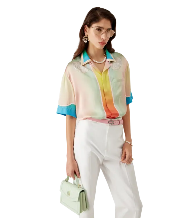 Casablanca Lucid Dreams Short Sleeve Silk Shirt - Multicolor