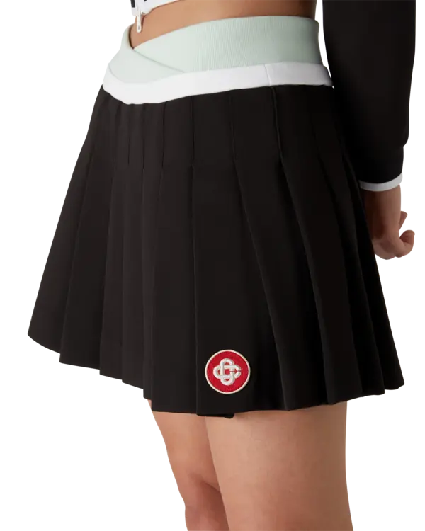 Casablanca Scuba Pleated Mini Skirt - Green