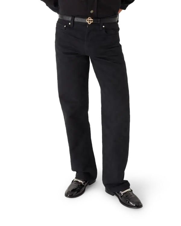 Casablanca Denim Monogram Straight Leg Jeans