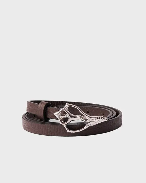 Rodebjer Petit Shell Pebble Leather Belt - Silver