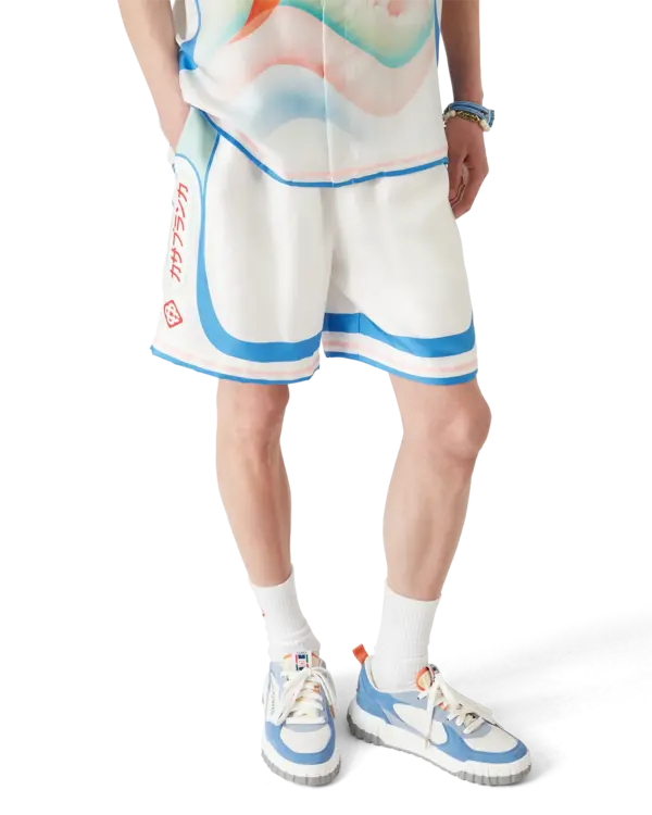 Casablanca Fuji Dream Silk Shorts - Multicolor