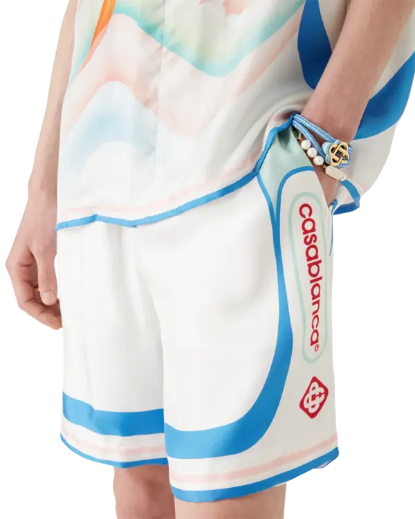 Casablanca Fuji Dream Silk Shorts - Multicolor