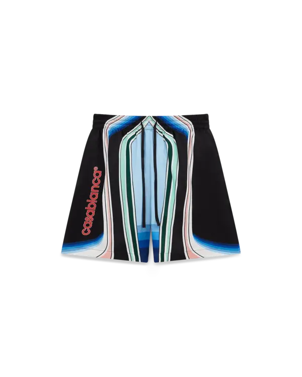 Casablanca Graphic Mountain Silk Shorts - Multicolor