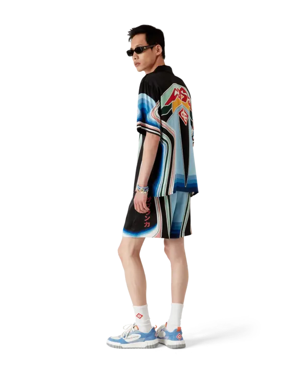 Casablanca Graphic Mountain Silk Shorts - Multicolor