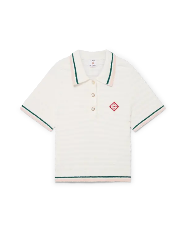 Casablanca Cotton Bouclé Polo Shirt - Green