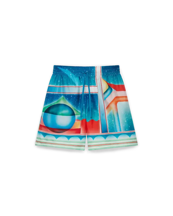 Casablanca Galaxy Court Silk Shorts - Multicolor