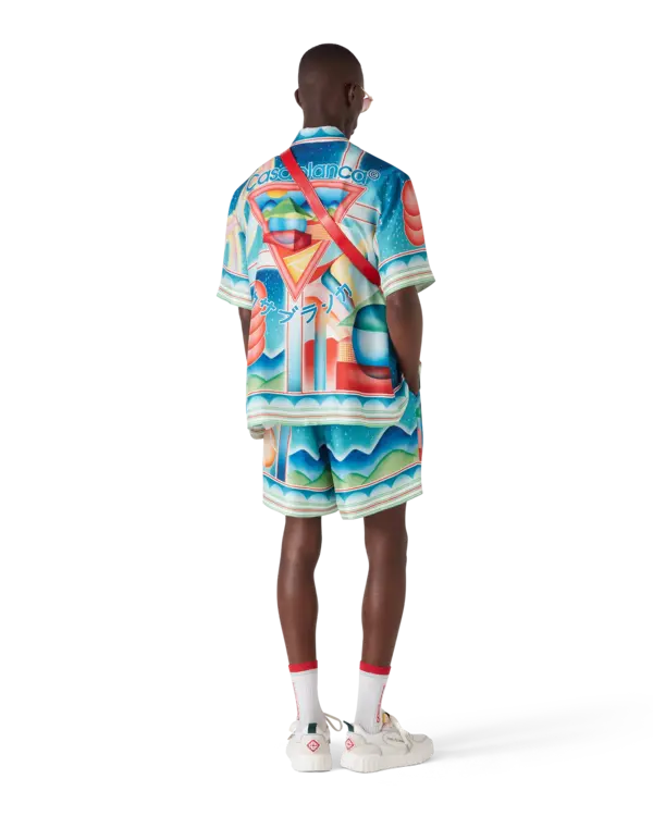 Casablanca Galaxy Court Silk Shorts - Multicolor