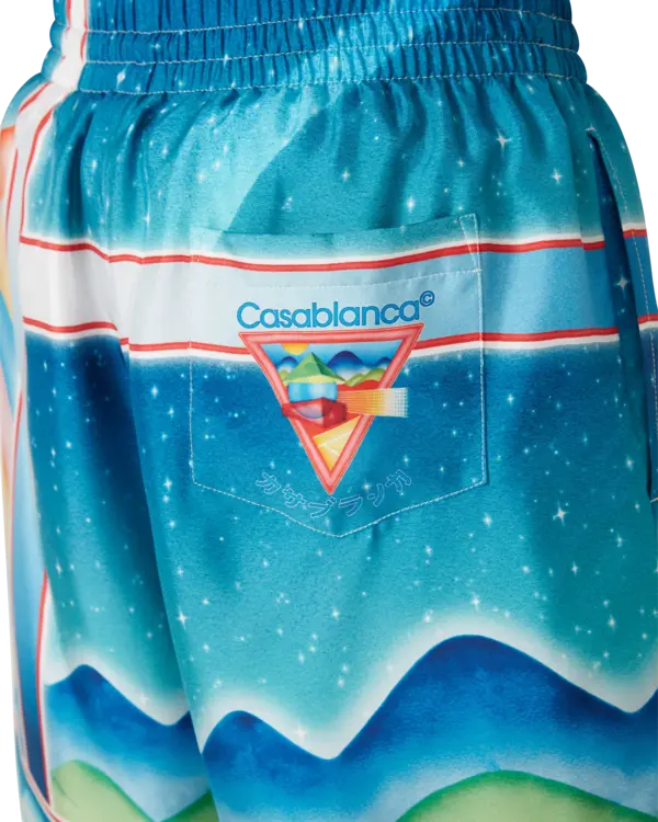 Casablanca Galaxy Court Silk Shorts - Multicolor