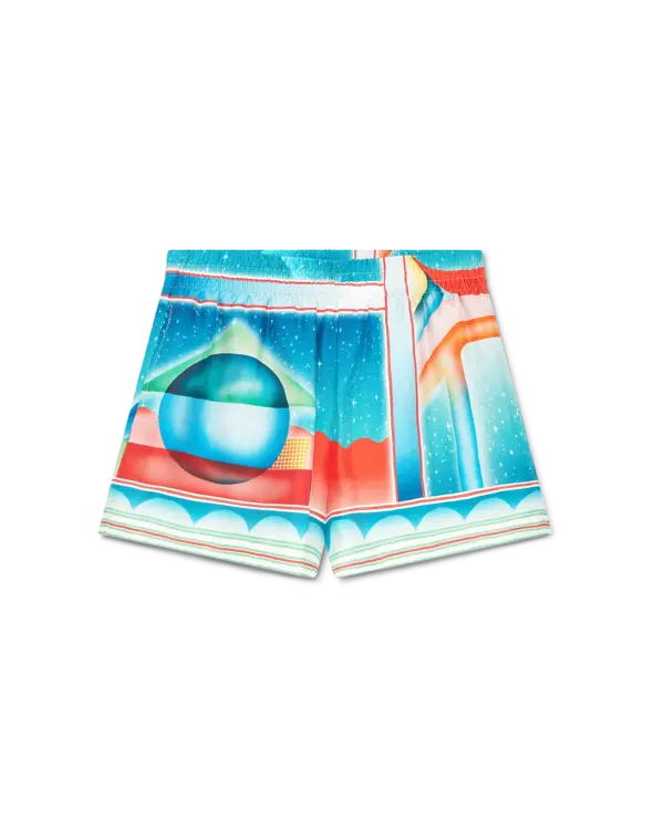 Casablanca Galaxy Court Silk Shorts - Multicolor