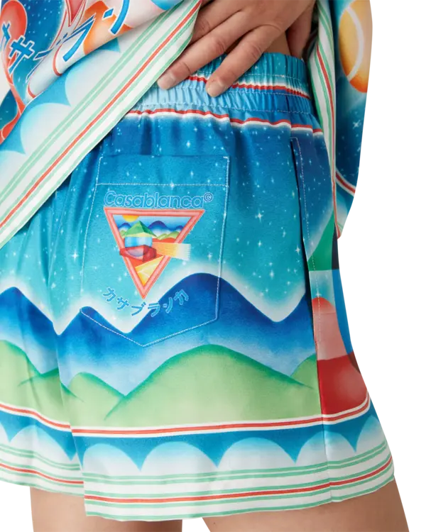 Casablanca Galaxy Court Silk Shorts