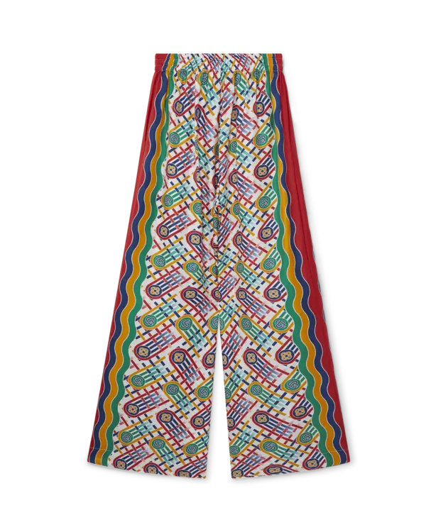 Casablanca Printed Wide Leg Trousers - Multicolor