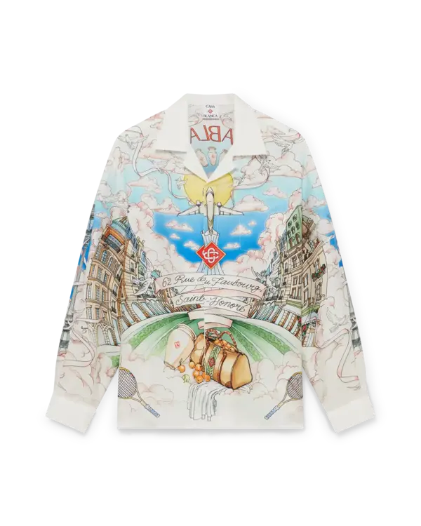 Casablanca Paris Store Classic Long Sleeve Silk Shirt - Multicolor