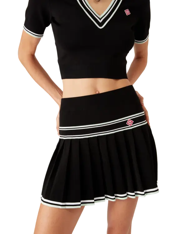 Casablanca Viscose Pleated Mini Skirt - Multicolor