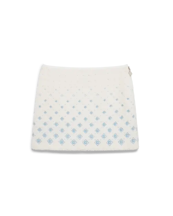 Casablanca Embroidered Gradient Monogram Fleece Mini Skirt - Multicolor