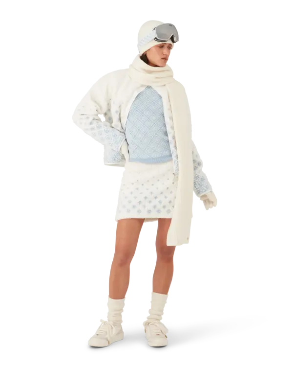 Casablanca Embroidered Monogram Fleece Mini Skirt - Multicolor