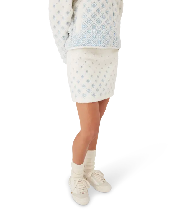Casablanca Embroidered Monogram Fleece Mini Skirt - Multicolor