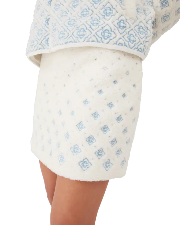 Casablanca Embroidered Monogram Fleece Mini Skirt - Multicolor