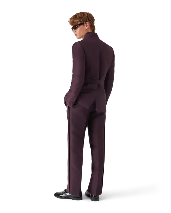 Casablanca Tailored Wool-silk Trousers With Viscose Side Stripe