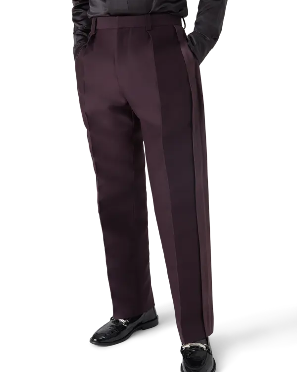 Casablanca Tailored Wool-silk Trousers With Viscose Side Stripe