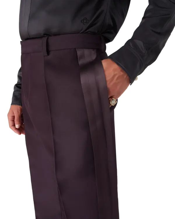 Casablanca Tailored Wool-silk Trousers With Viscose Side Stripe