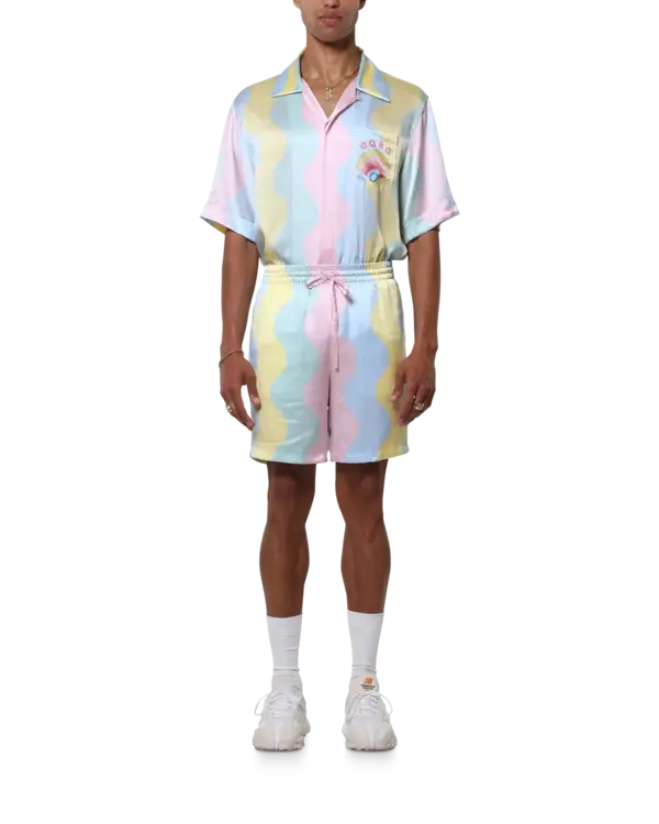 Casablanca Silk Wave Shorts - Multicolor