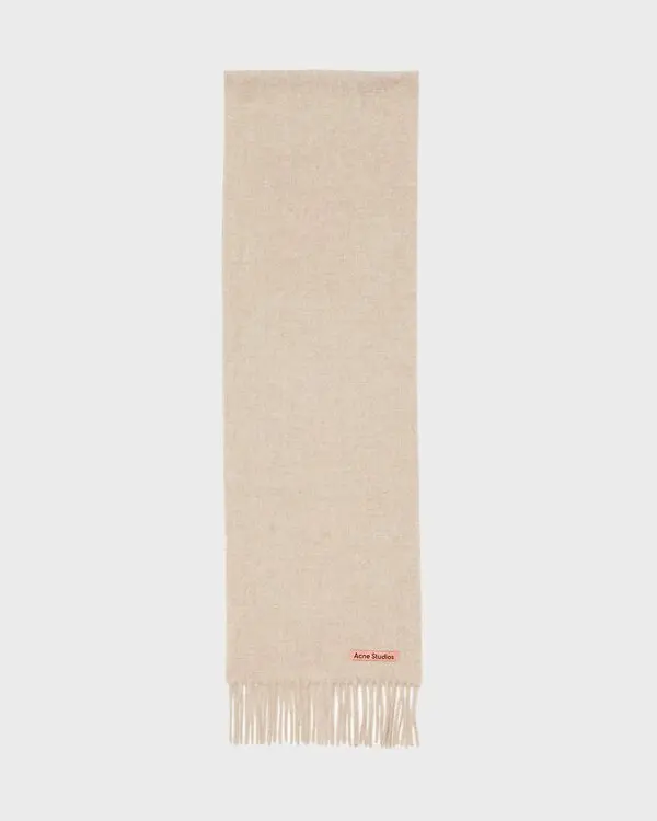 Acne Studios Scarf Fringe Wool Skinny - Oatmeal