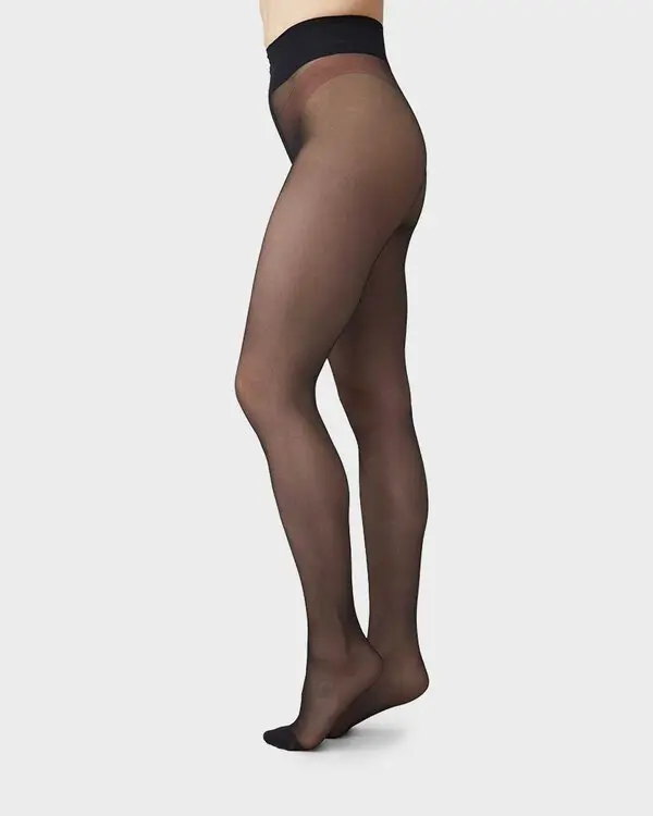 Swedish Stockings Malva Ladder Resistant Tights - Black