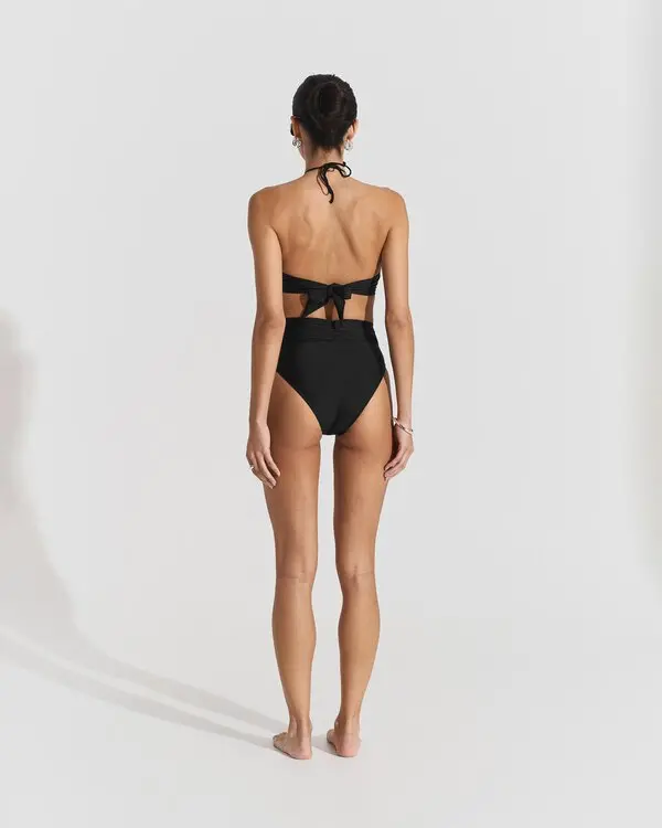 SEAQUELLE Billow Bikini Top - Black