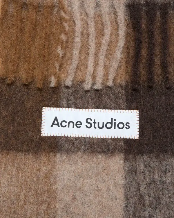 Acne Studios Check Fringe Scarf