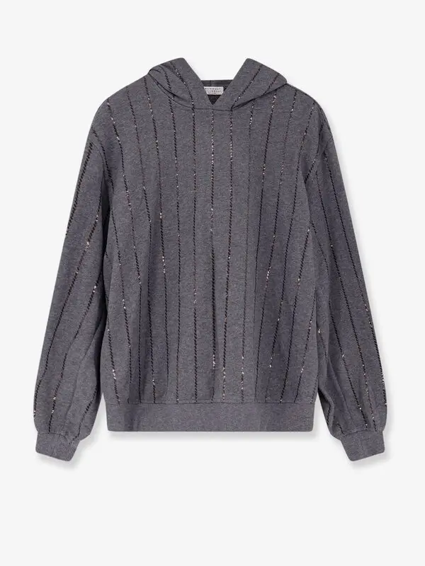 Brunello Cucinelli Cotton Sweatshirt With Sequin Embroidery
