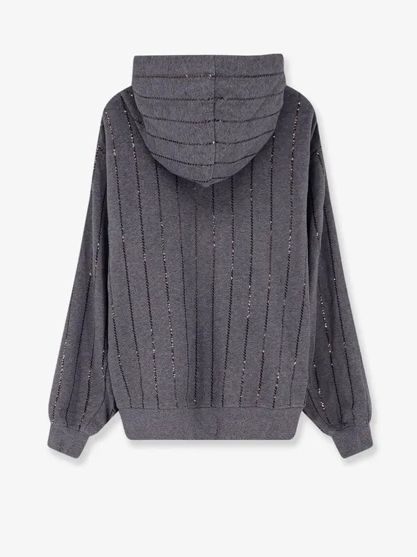 Brunello Cucinelli Cotton Sweatshirt With Sequin Embroidery