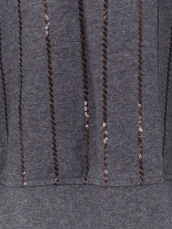 Brunello Cucinelli Cotton Sweatshirt With Sequin Embroidery