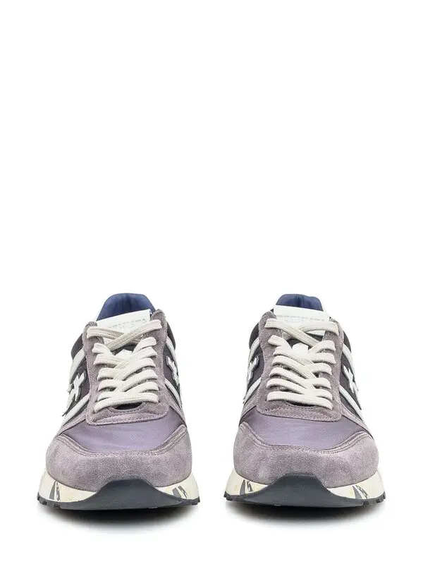 Premiata Lander Suede And Nylon Sneakers - Grey