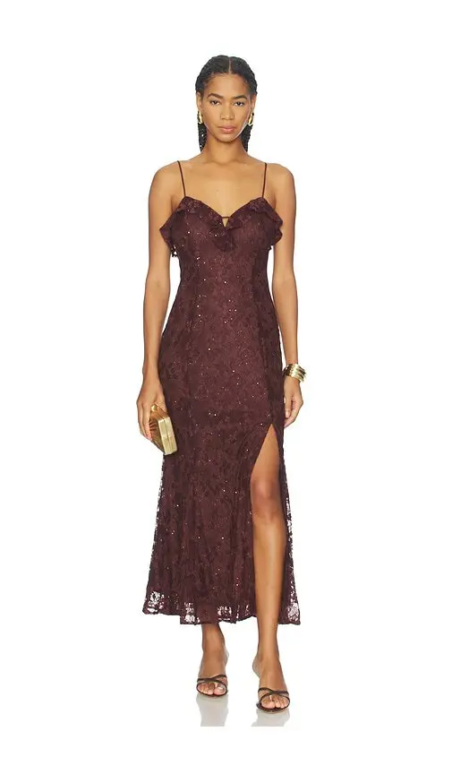 Astr The Label Lace Dress - Wine
