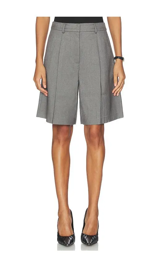 Astr The Label Quillie Pleated Shorts - Grey