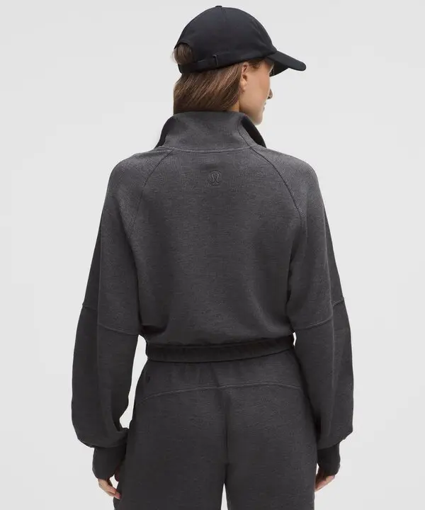 Lululemon Scuba Cropped Funnel-neck Half Zip - Heathered Graphite Grey