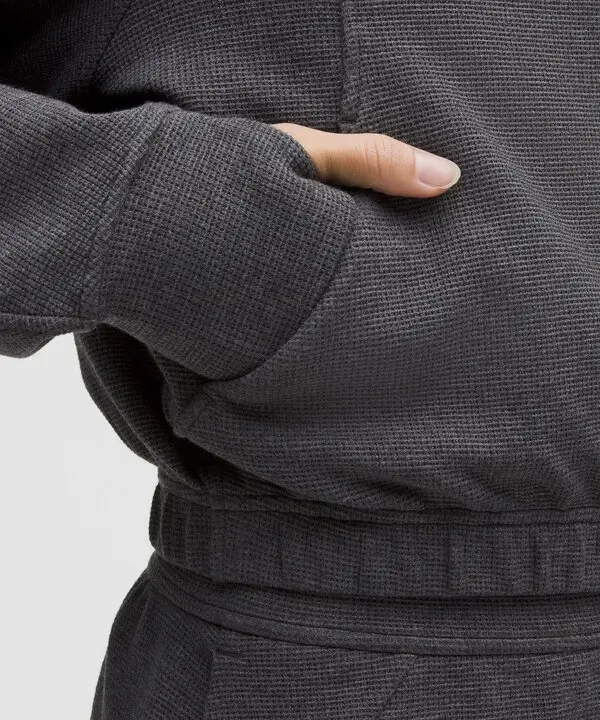 Lululemon Scuba Cropped Funnel-neck Half Zip - Heathered Graphite Grey
