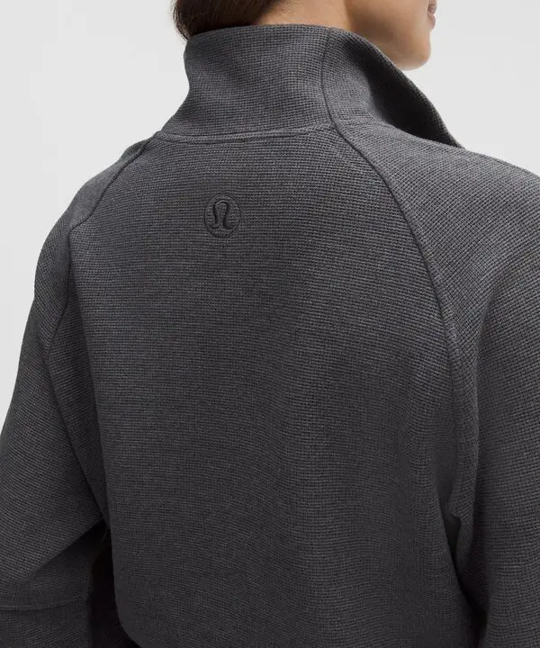 Lululemon Scuba Cropped Funnel-neck Half Zip - Heathered Graphite Grey