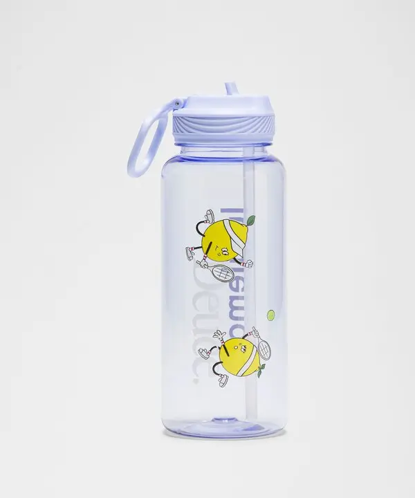 Lululemon Back To Life Clear Bottle 32oz Straw Lid - Serene Blue