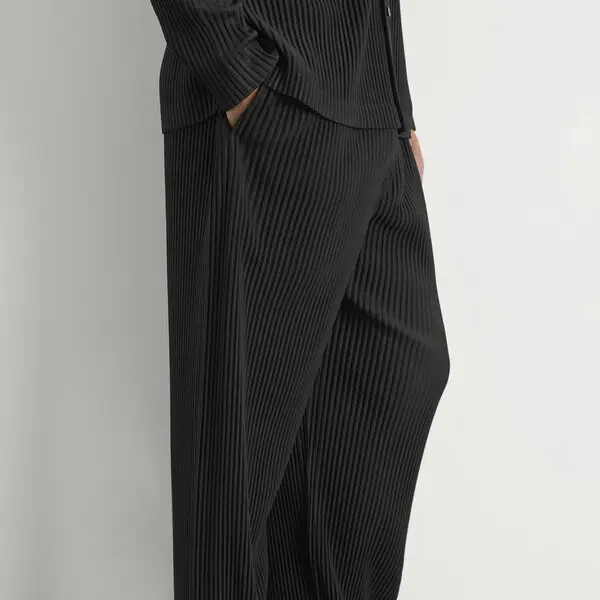 Issey Miyake Pleated Wide Leg Trousers