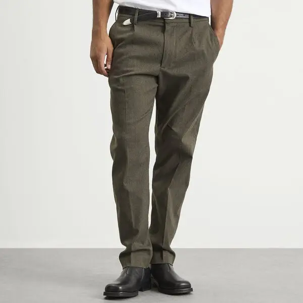 Nn07 Bill Pleated Trousers - Dark Army
