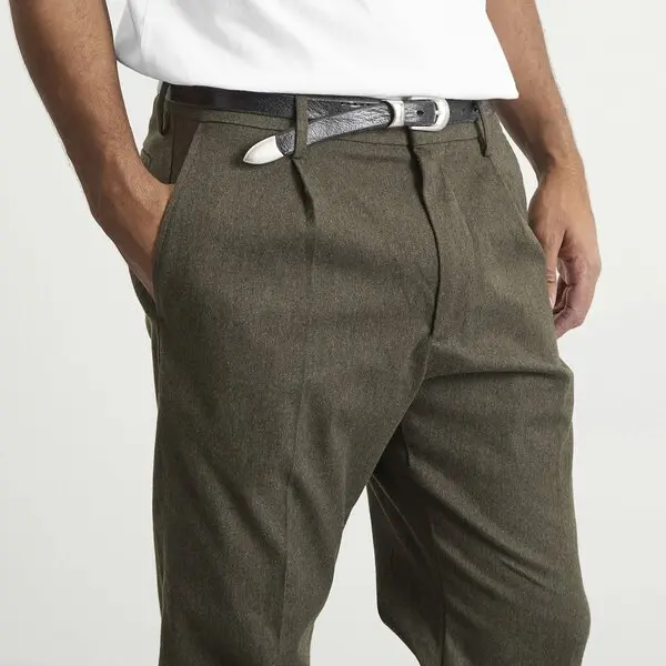 Nn07 Bill Pleated Trousers - Dark Army