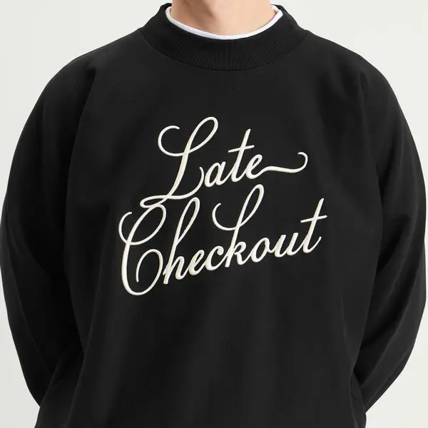LATE CHECKOUT Script Crewneck Sweatshirt