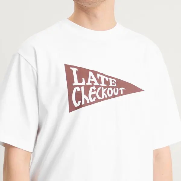 LATE CHECKOUT Burgundy Flag T-shirt
