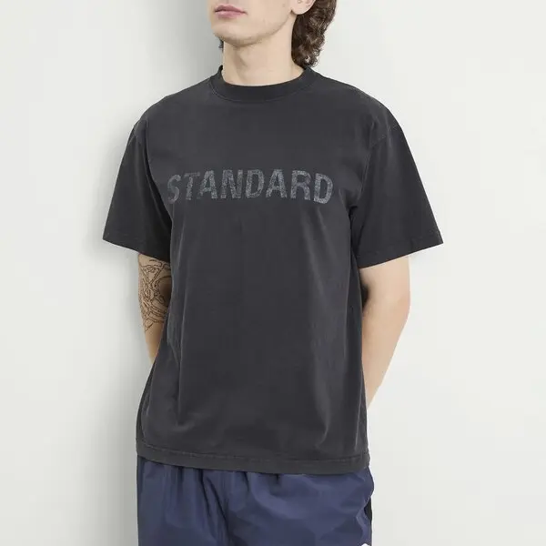 Balenciaga Standard' Print T-shirt - Faded Washed Black